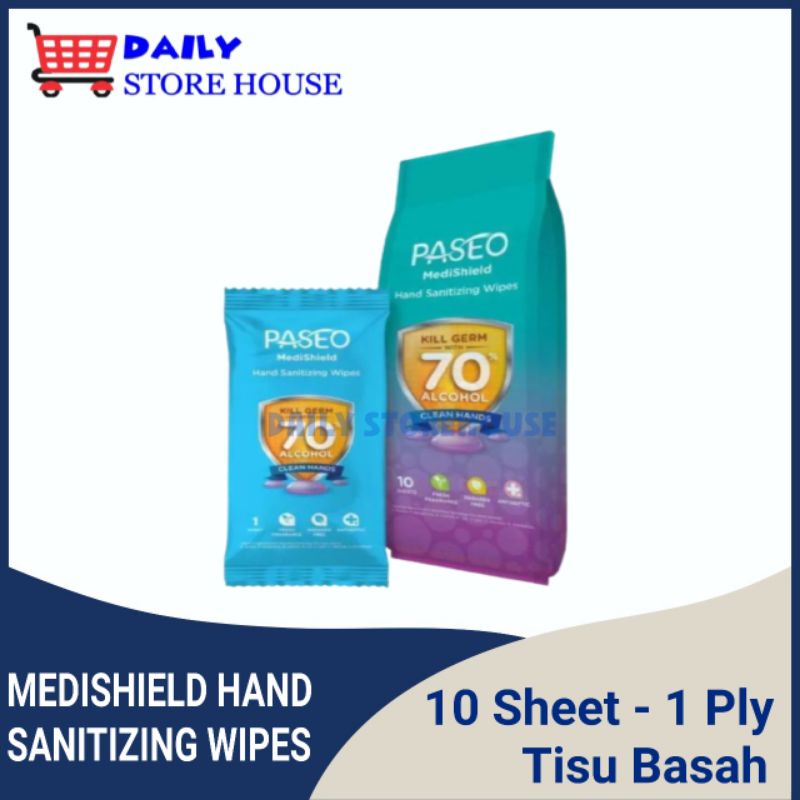 Jual Paseo Medishield Hand Sanitizing Wipes Tisu Basah | Shopee Indonesia