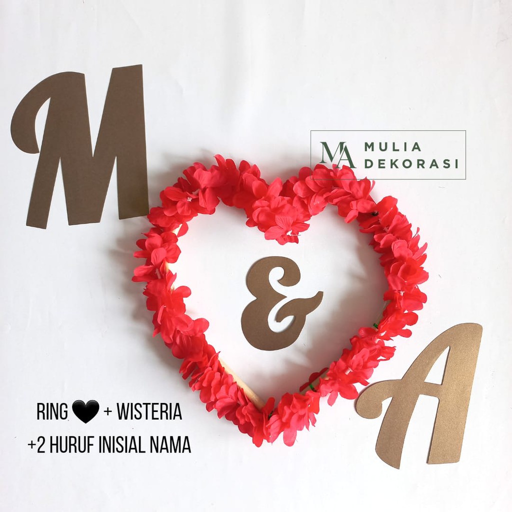 Jual Ring Rotan Bentuk Love Dan Lingkaran Lengkap Bunga Wisteria Rambat ...