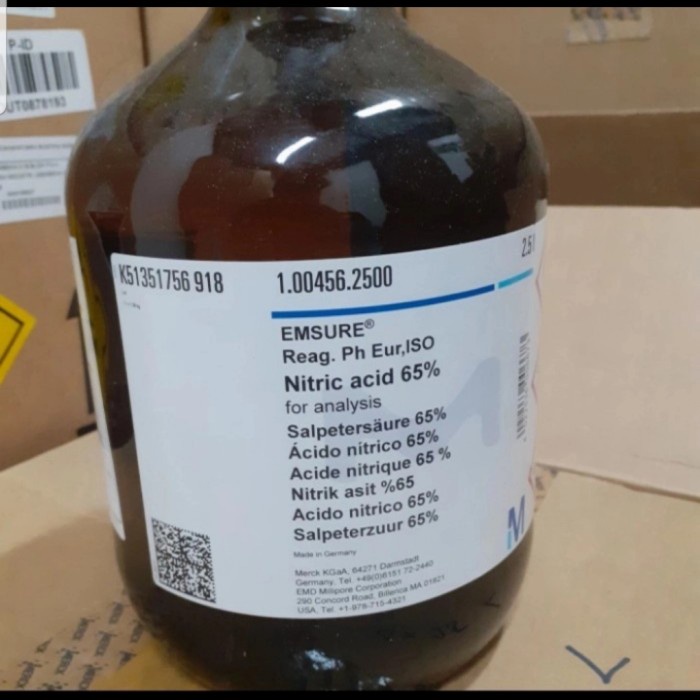 Jual NITRIC ACID 65% MERCK // ASAM NITRAT //HNO3 1.00456 | Shopee Indonesia
