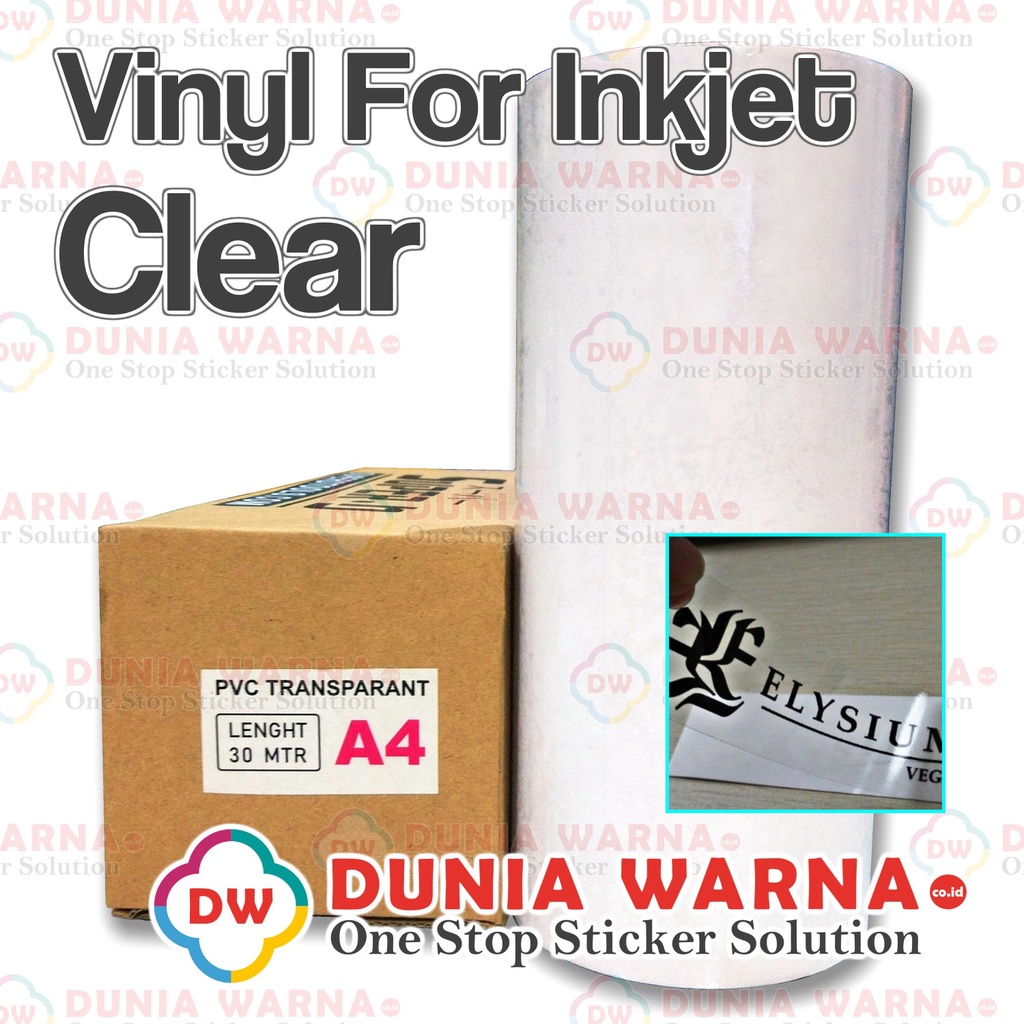 Jual [21cm x 30m] Clear Vinyl Coating Sticker Inkjet Printer Dye ...