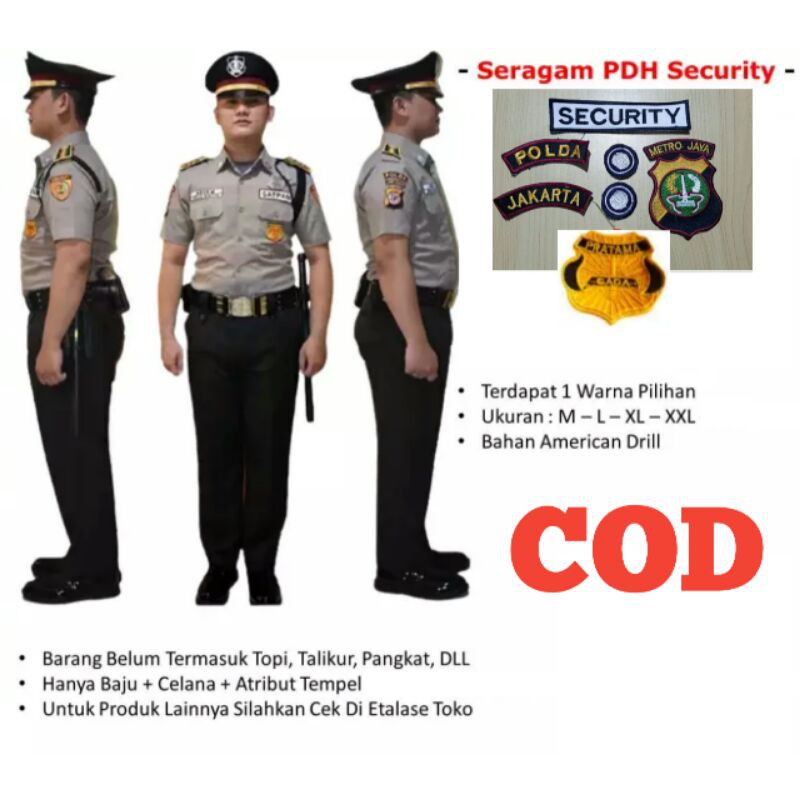 Jual Seragam PDH Security Satpam Coklat Baru + atribut / Seragam SATPAM / Baju Security | Shopee ...