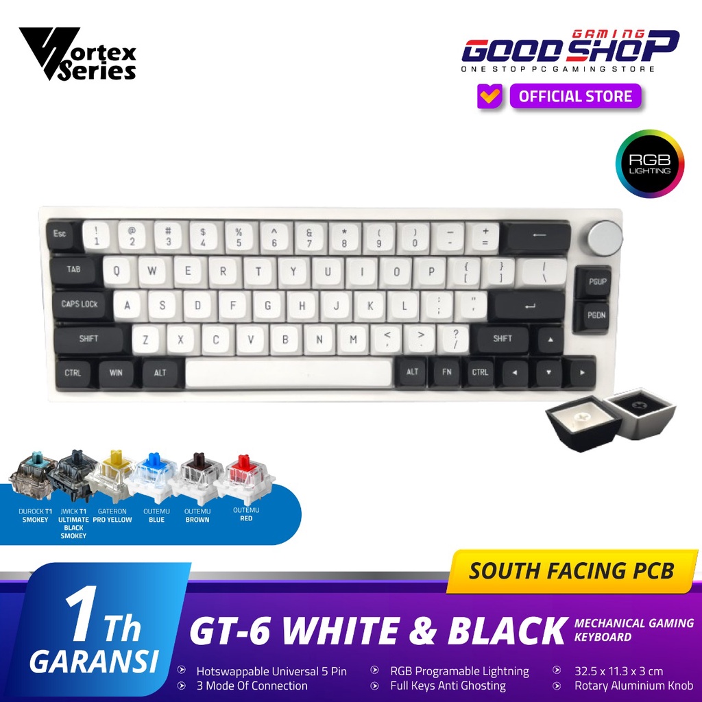 Jual VortexSeries GT-8 White & Black Wireless Mechanical - Gaming ...