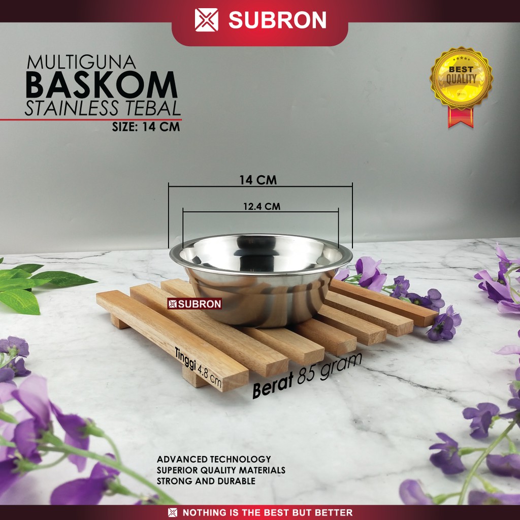 Jual SUBRON Baskom stainless 14cm 16 cm 18 cm tebal multifungsi kecil ...