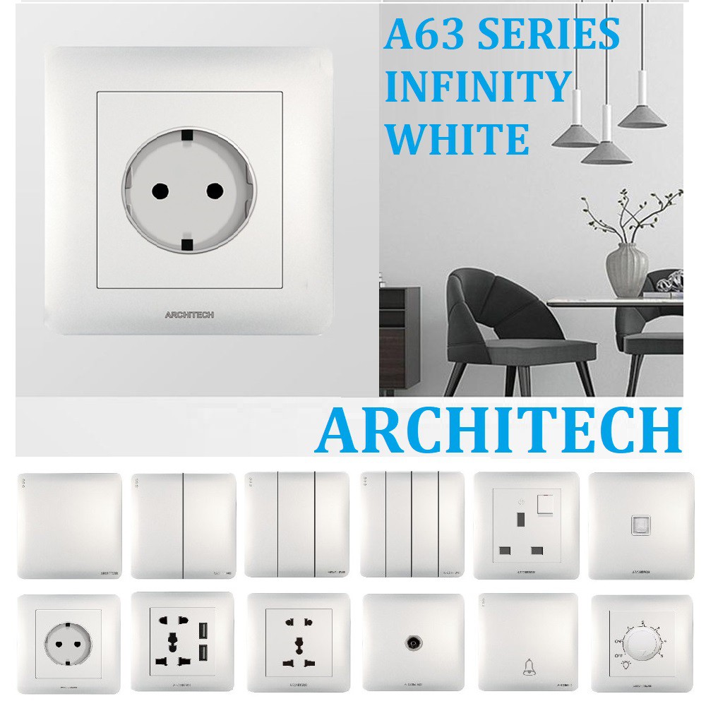 Jual Saklar Architech Infinity White A63 Architech / Stop Kontak / Sakelar / Saklar Rumah ...