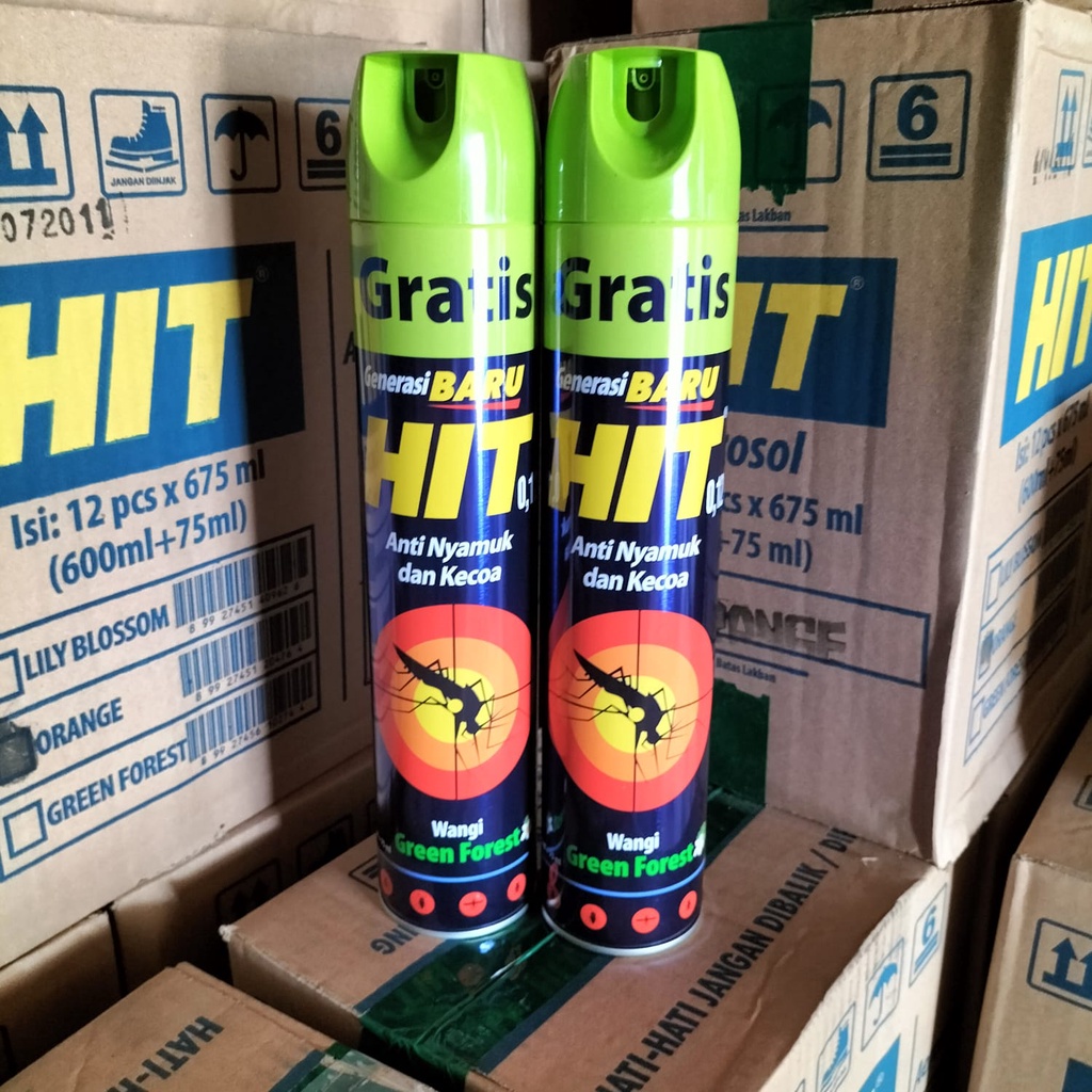 Jual HIT Aerosol Spray Green Forest 600ml Obat Nyamuk Semprot Multipack ...