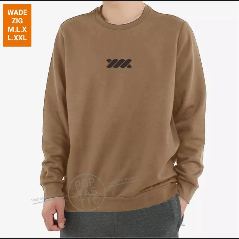 Jual Sweater Crewneck Distro Wadezig Oversize Outfit Pria Wanita Mocca ...