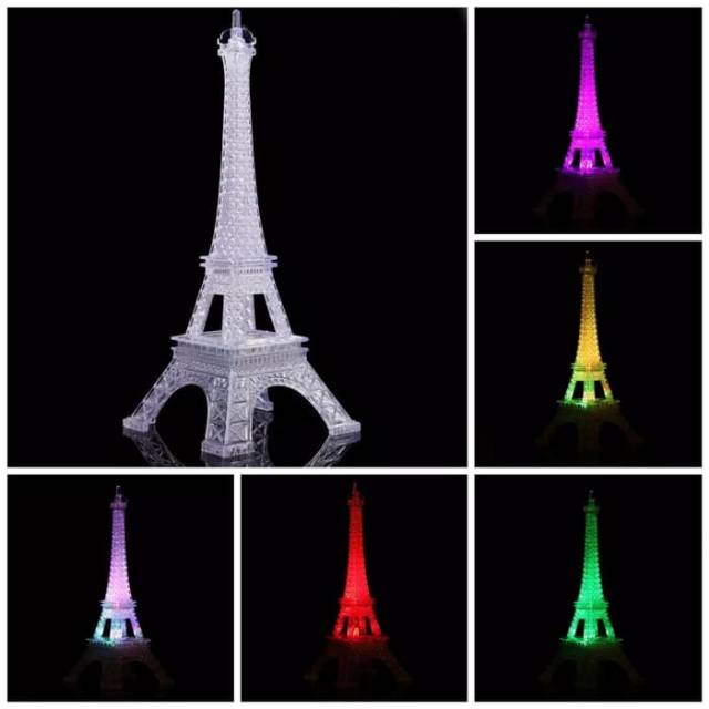 Jual Miniatur Menara Eiffel Paris LED - Dekorasi Lampu Tidur Ruangan ...