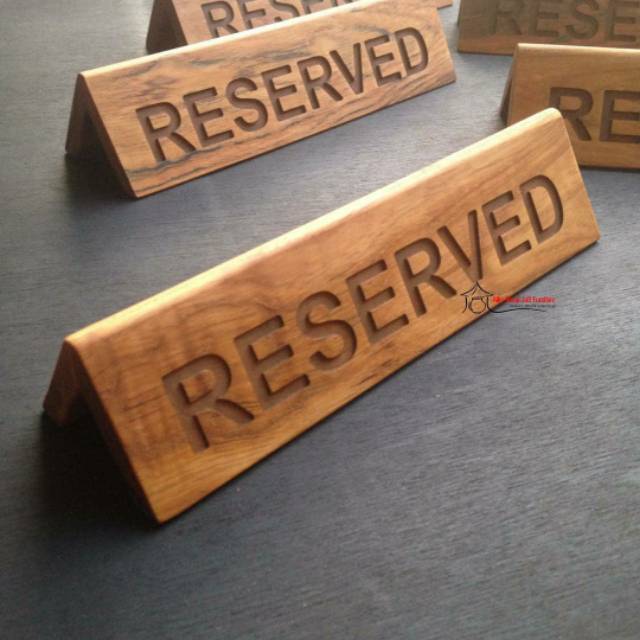Jual Papan Reserved Sign, Papan Nama Segitiga, Papan Nama Meja, Papan ...
