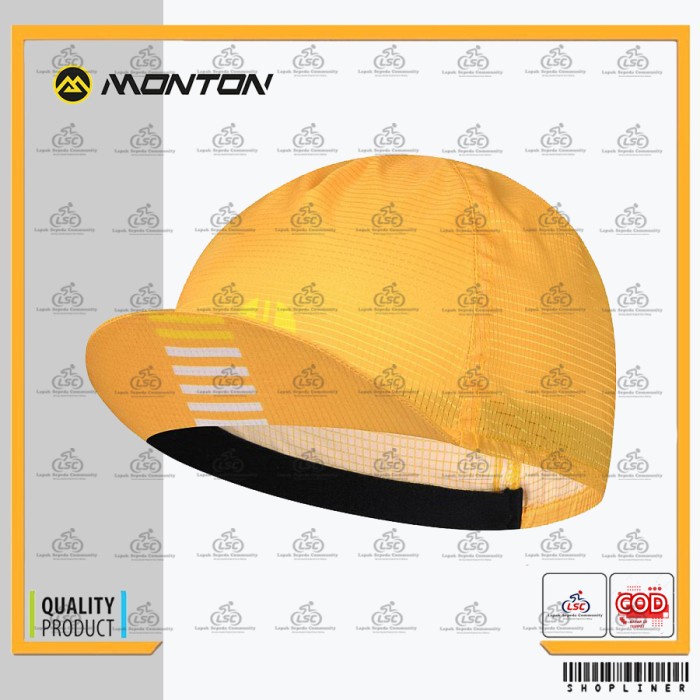 Jual TOPI SEPEDA CAP MONTON MONDAY II YELLOW CYCLING CAPS ROADBIKE ...