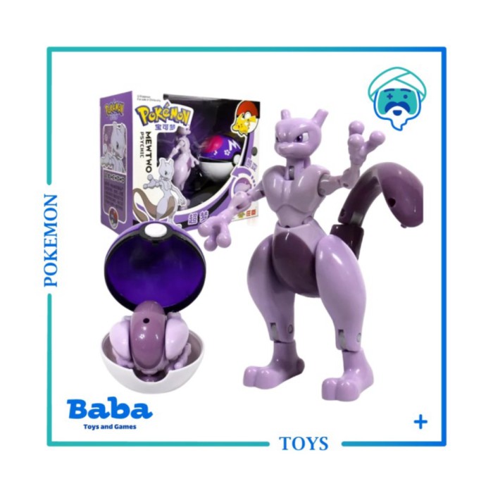 Jual Mainan Anak Pokemon Pokeball Deformation Toy Mewtwo Original New ...