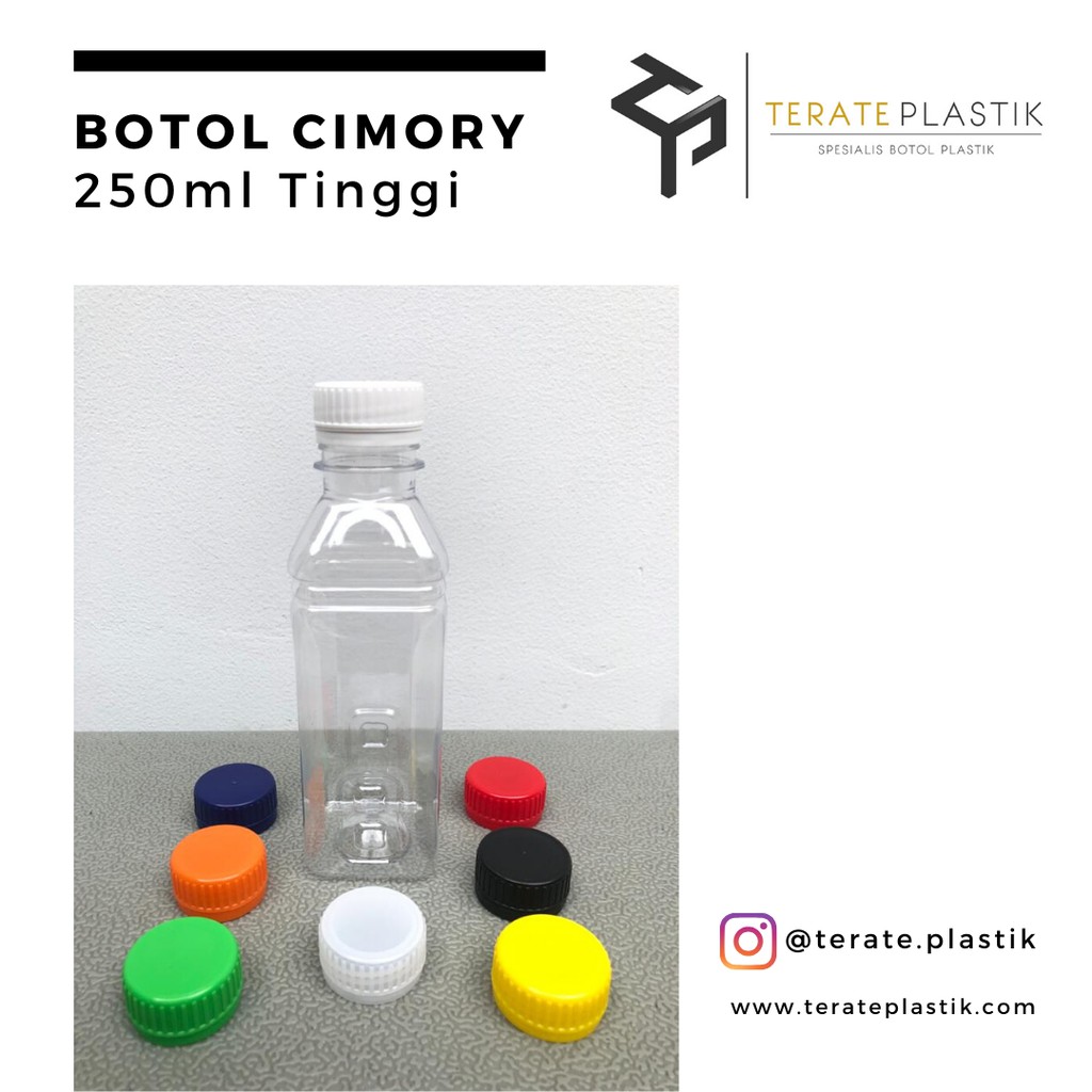 Jual Per 20 pcs, Botol Plastik PET Cimory 250ml Tinggi | Tutup Warna ...