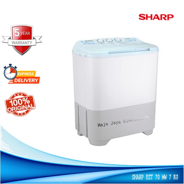 Jual Mesin Cuci 2 Tabung SHARP EST 70 MW 7 Kg Low Watt Cuci dan Kering ...