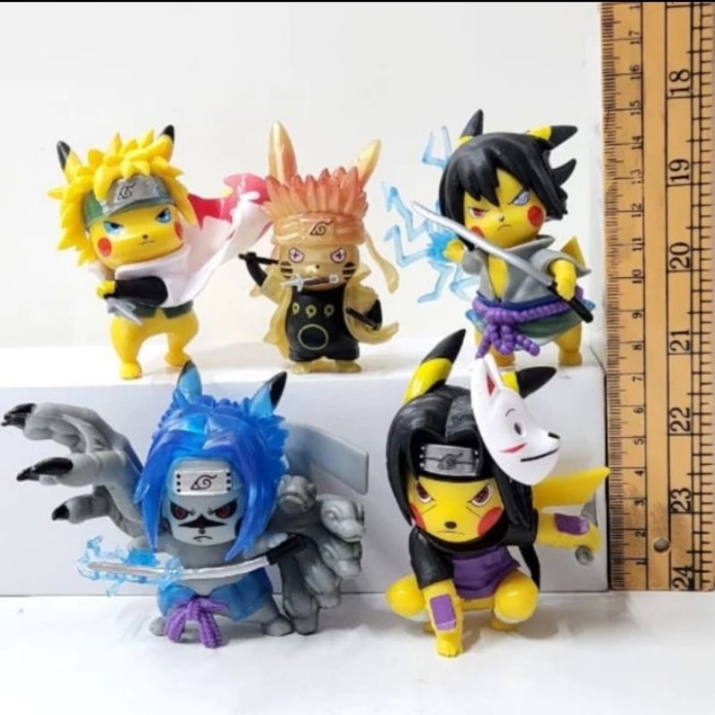 Jual pokemon pikachu naruto cosplay figure 5pcs | Shopee Indonesia