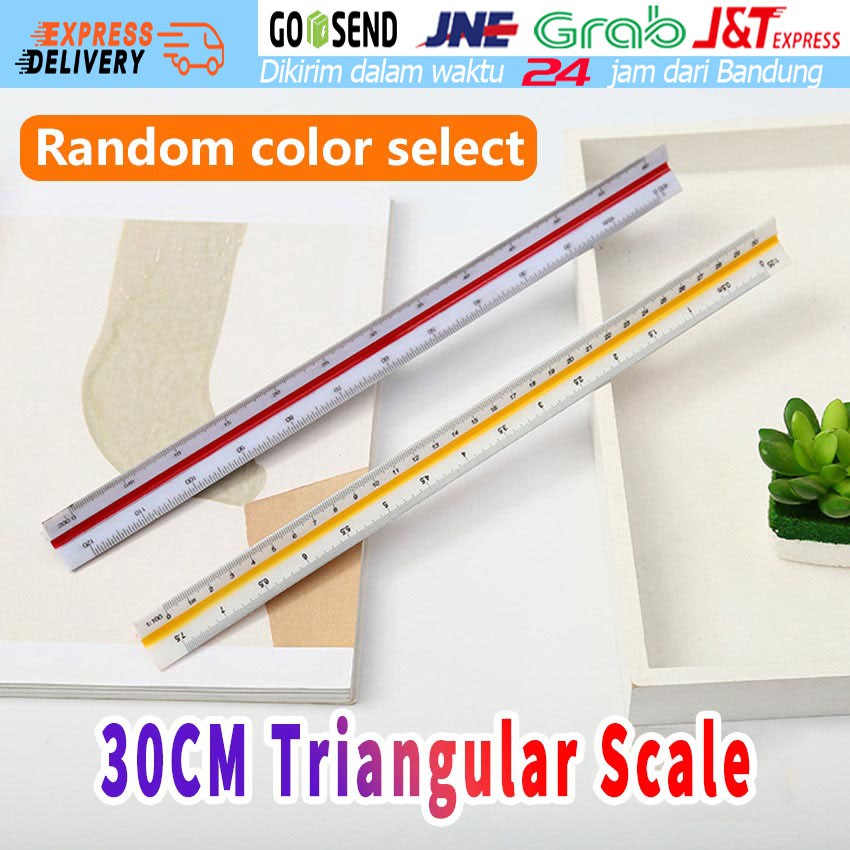 Jual 30cm Penggaris Skala Segitiga Arsitek Engineer Drafter Teknik ...