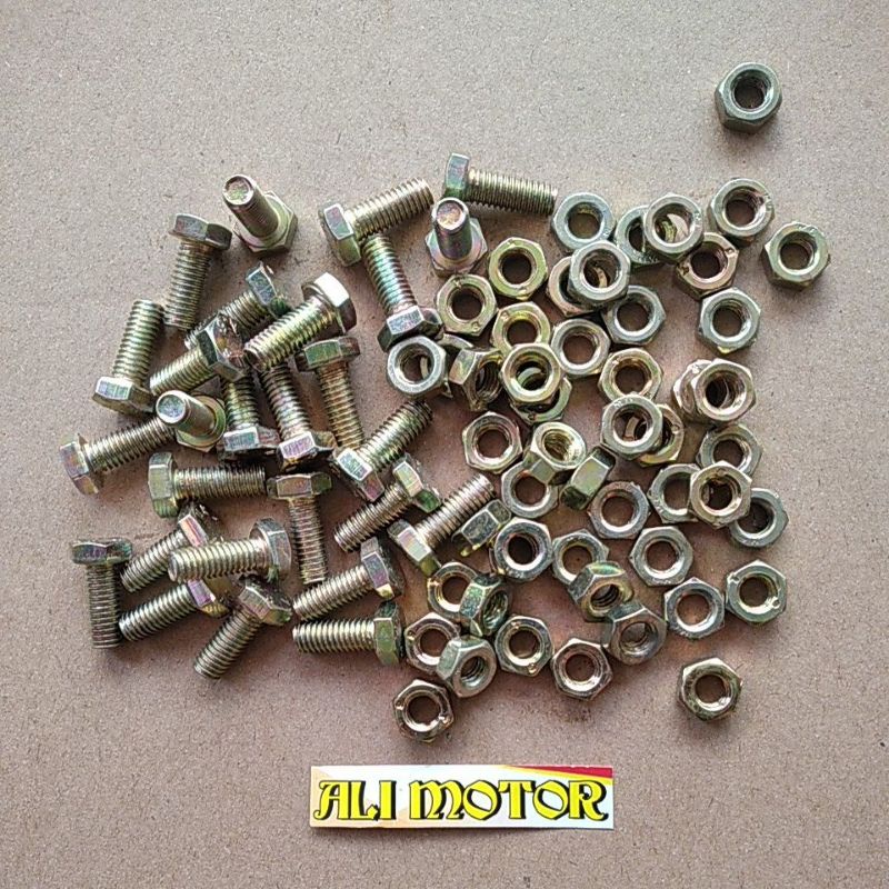 Jual Baut + mur ukuran 10 panjang 1,5 cm HARGA 1 SET | Shopee Indonesia