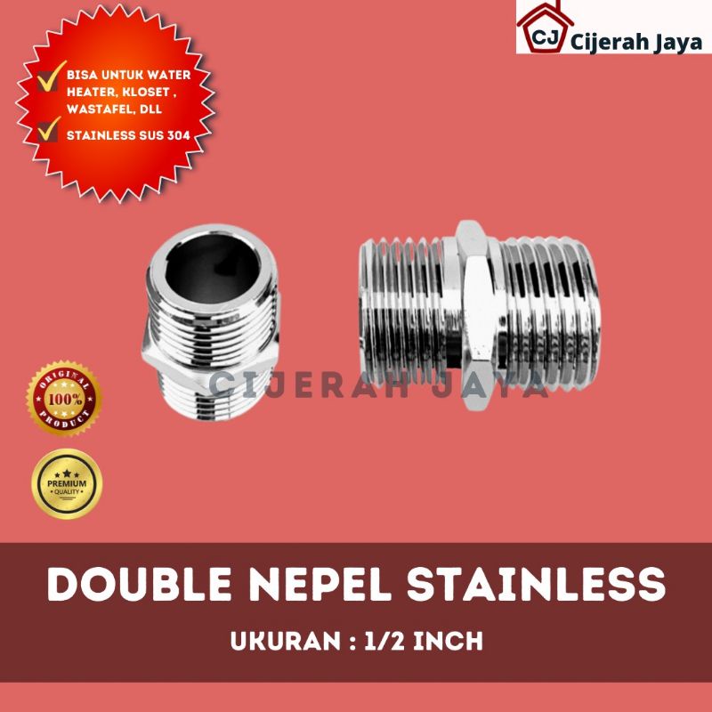 Jual Double Nepel 1/2 Inch Stainless | Shopee Indonesia