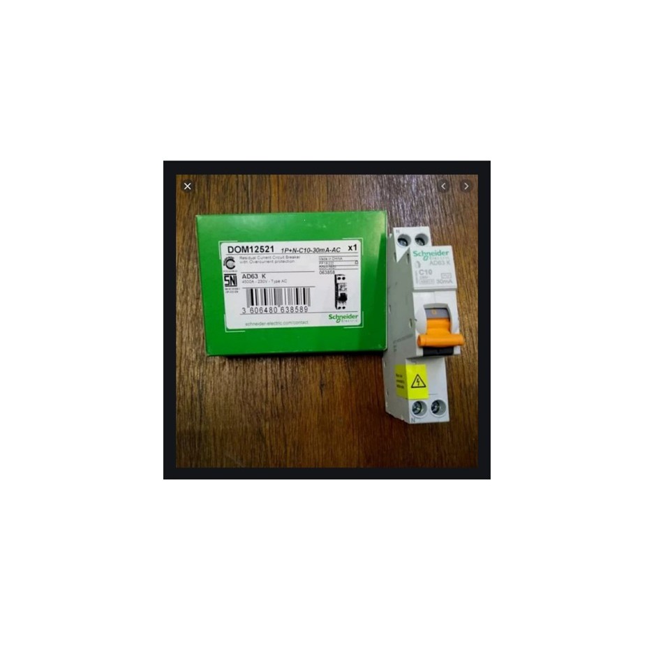 Jual RCBO SCHNEIDER Slim Domae 1P+N (MCB+ELCB) 10A - DOM12521 | Shopee ...