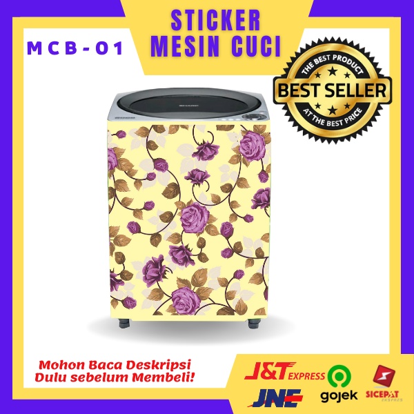 Jual STIKER MESIN CUCI Motif Bunga / MCB / Bisa untuk 1 Tabung atau 2 ...