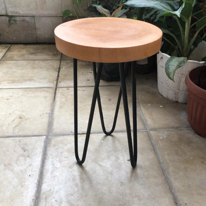 Jual Meja Bulat Kayu / Tempat Pot / Side Table | Shopee Indonesia