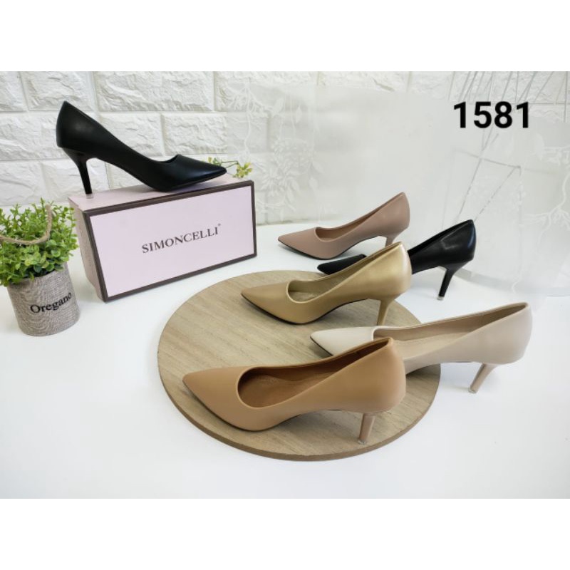Jual Simoncelli Sepatu Heels Runcing 5 Cm Wanita Mutiara Import Polos ...