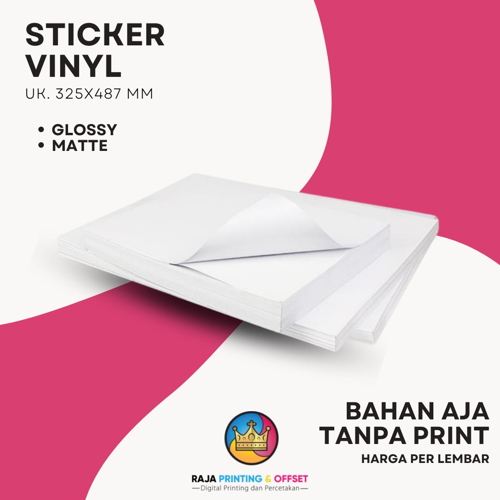 Jual STICKER STIKER A3+ BAHAN VINYL GLOSSY MATTE Uk. 325x487 mm TANPA ...