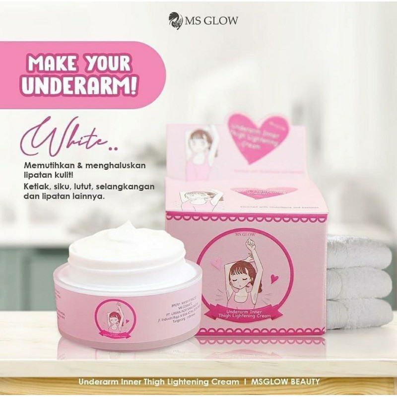 Jual Under Arm Cream MS Glow FREE GIFT!! (Pemutih Ketiak,Lipatan ...