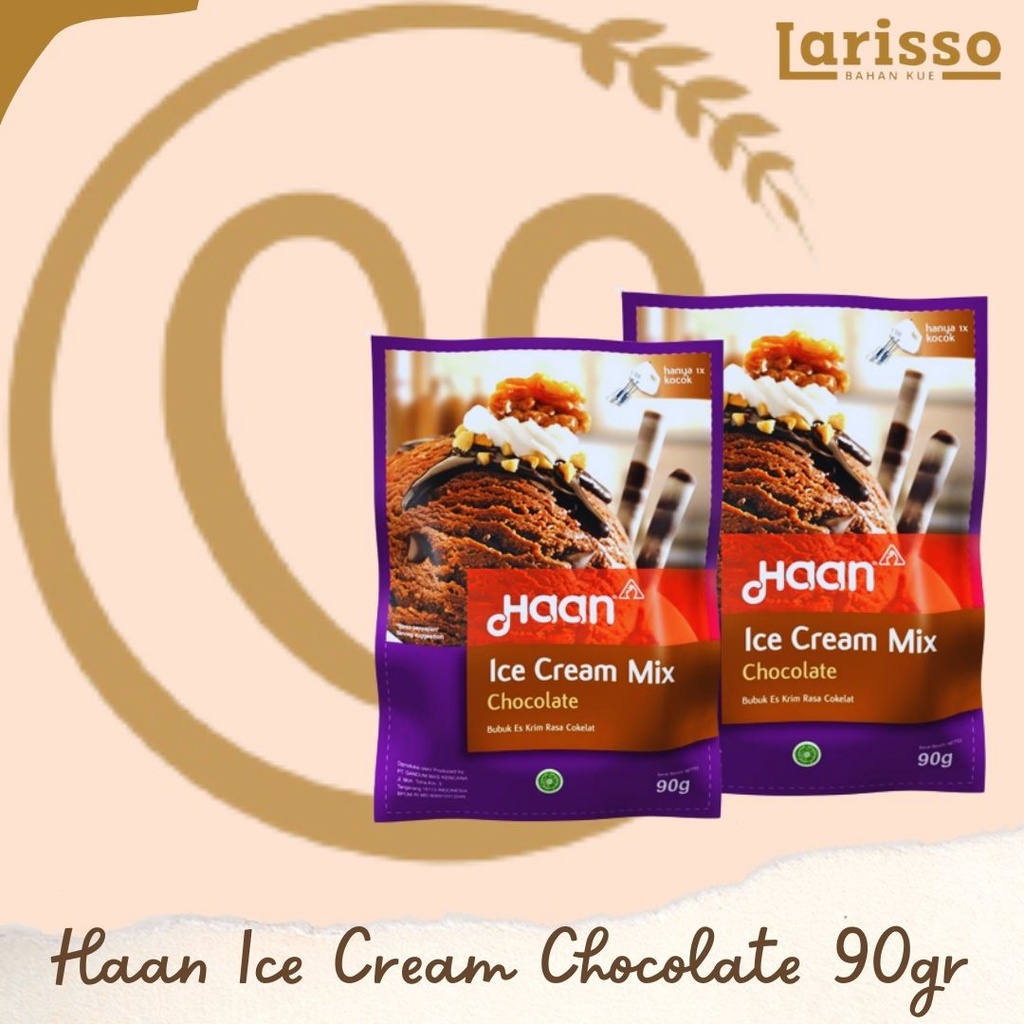Jual HAAN ICE CREAM MIX CHOCOLATE BUBUK ES KRIM RASA COKLAT 90GR ...