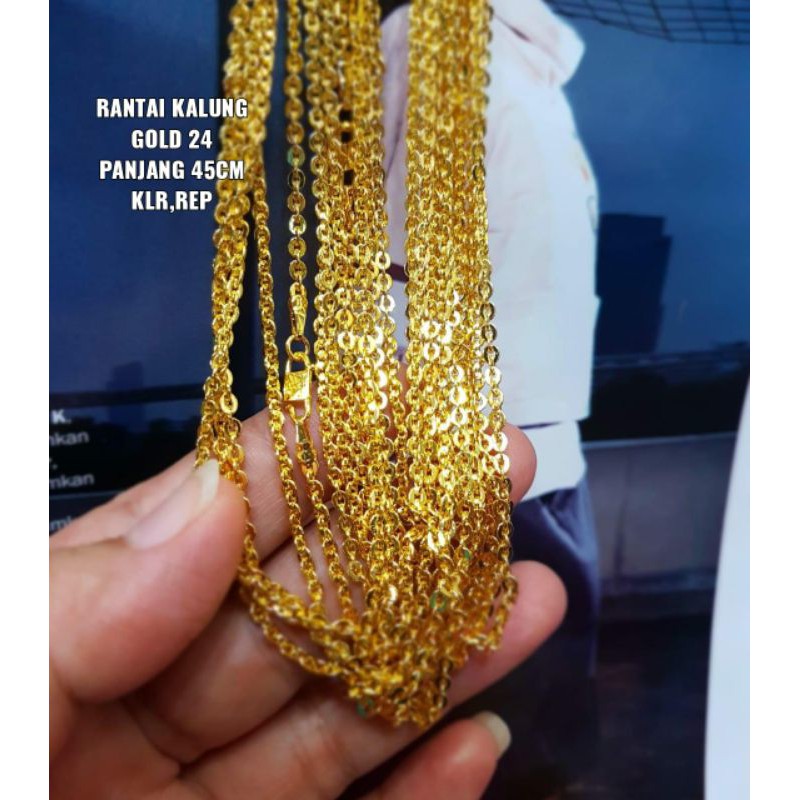 Jual rantai kalung rantai kristal replika emas london 24k mewah mirip ...