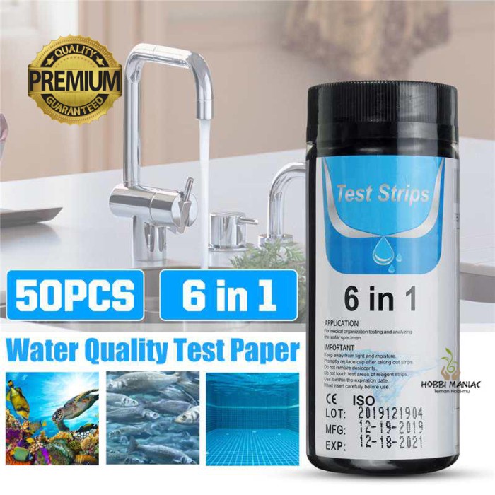 Jual 50 Strip PH KH GH Nitrit Klorin Water Test Kit Aquarium / Alat Tes ...