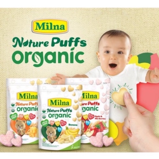 Jual MILNA Nature Puff Organic Pouch - 15gr biskuit bayi Promina Puff ...