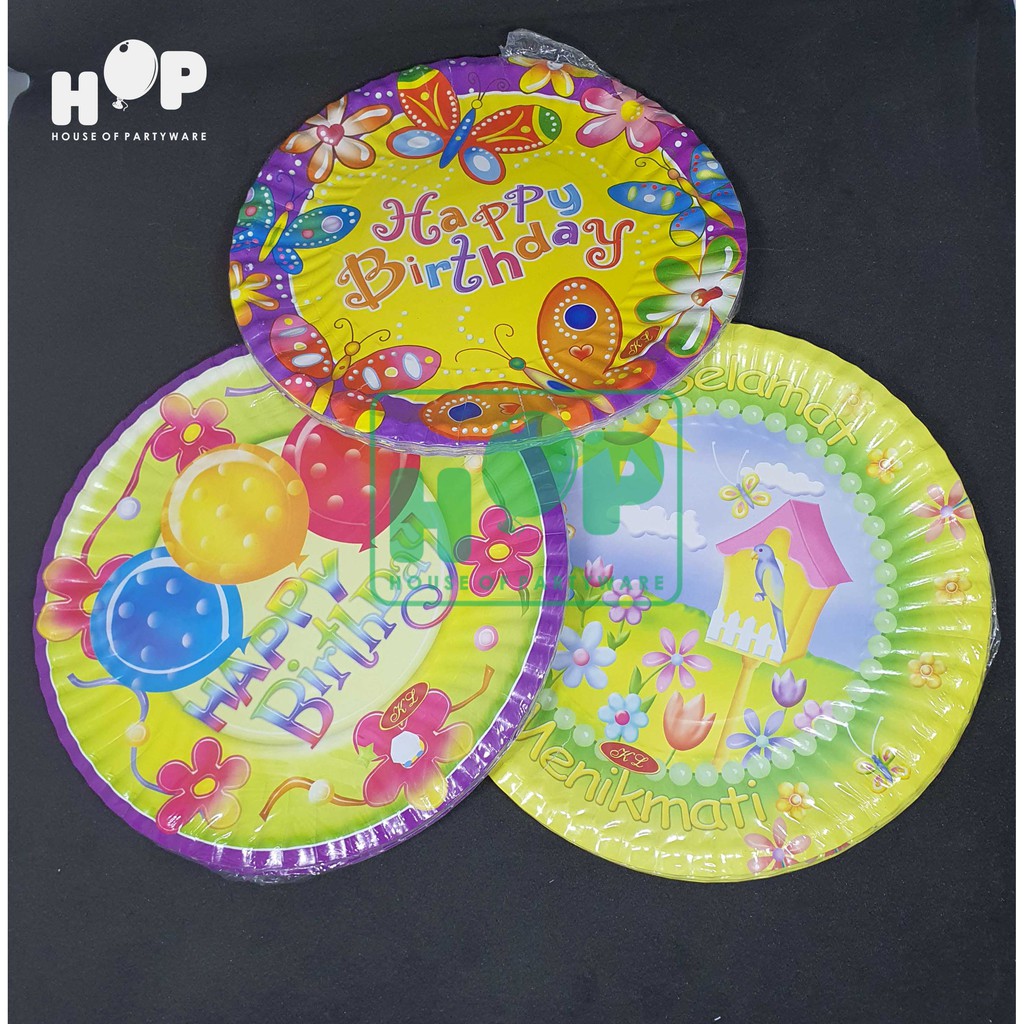 Jual Piring Kertas / Piring Ulang Tahun / Piring Gambar Besar 18 cm isi ...