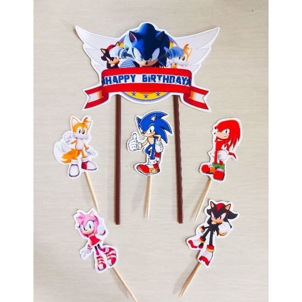 Jual TOPPER SONIC / TOPPER HAPPY BIRTHDAY SONIC / CAKE TOPPER SONIC ...