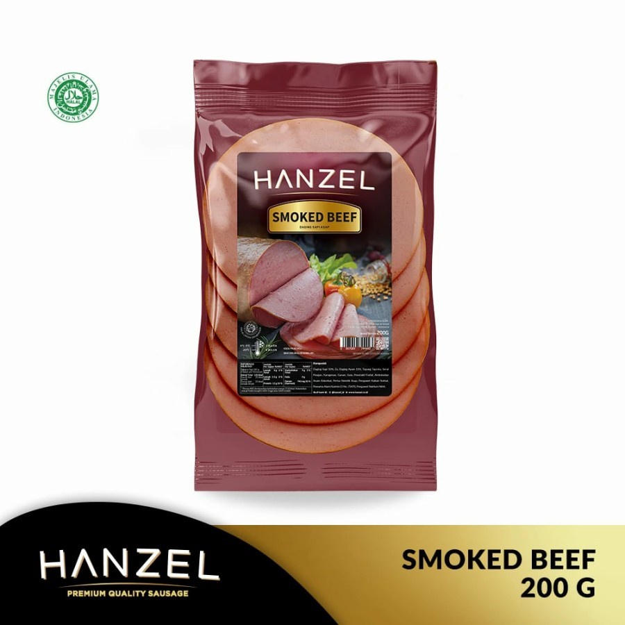 Jual SMOKED BEEF HANZEL 200GR SMOKE DAGING ASAP SAPI ISI 12PCS HALAL ...