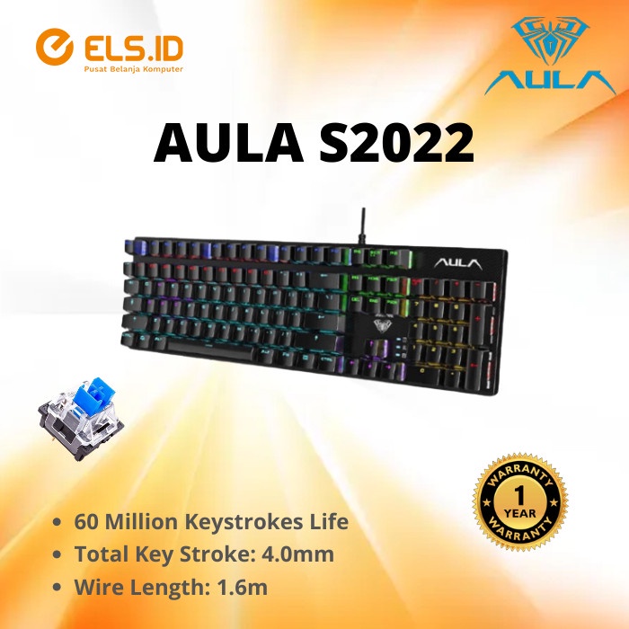 Jual Aula S2022 Keyboard Mechanical RGB (Switch Blue) | Shopee Indonesia