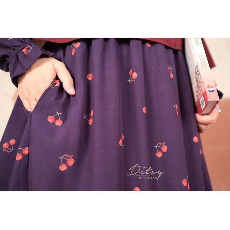 Jual CHERRY INK PURPLE NIGHTGOWN DITSY SIZE L | Shopee Indonesia