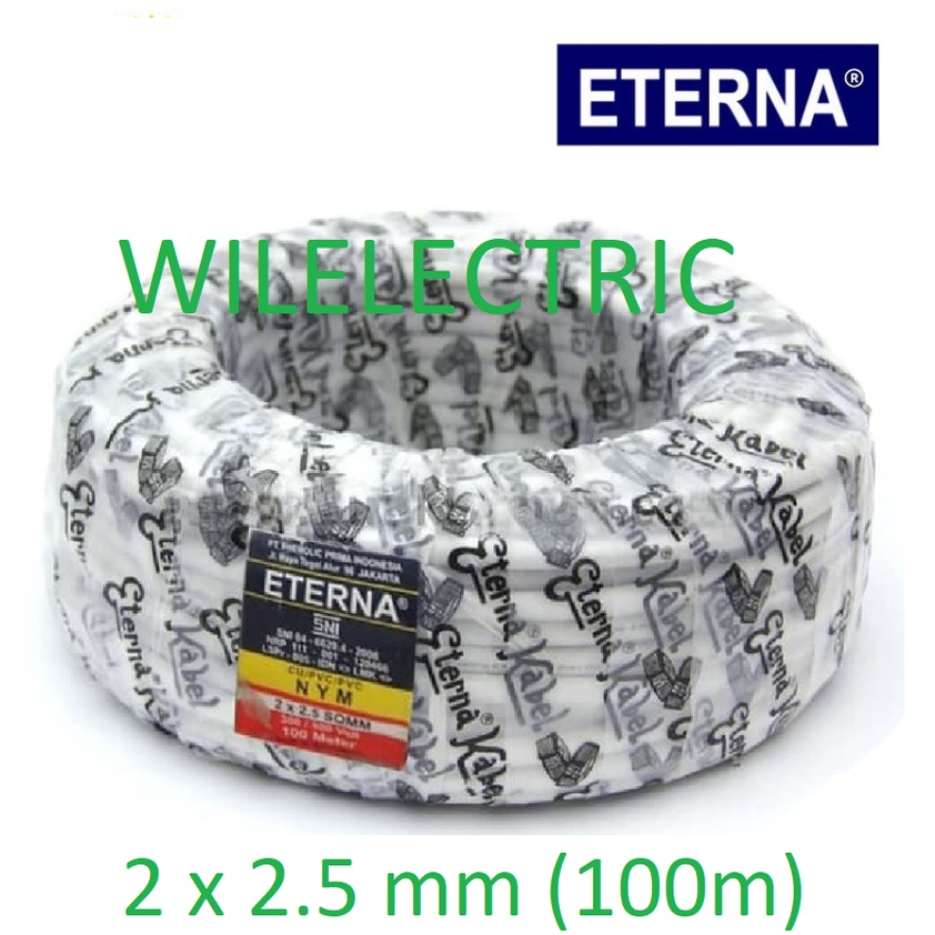 Jual ETERNA Kabel listrik kawat putih NYM 2 x 2.5 / 2x2.5 mm 100 m rol putih | Shopee Indonesia