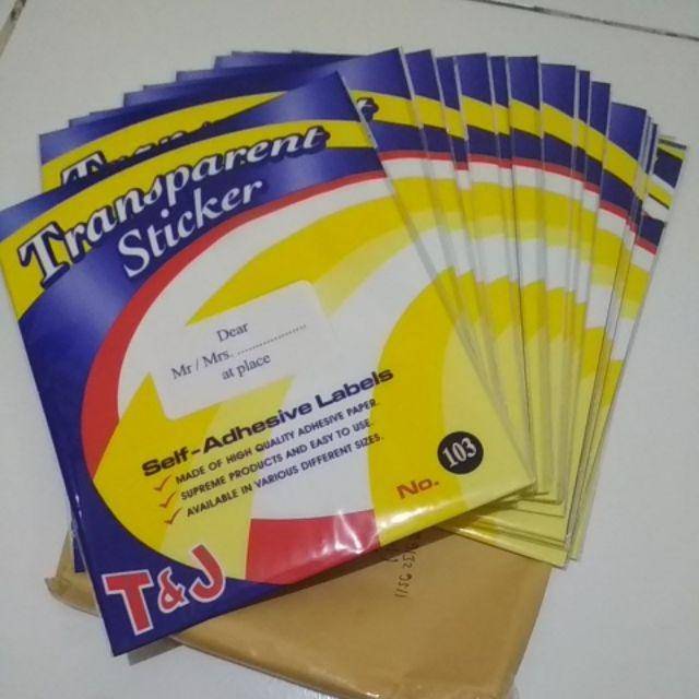 Jual Label Undangan T&J 103 Transparan / Transparant T&J Labels ...