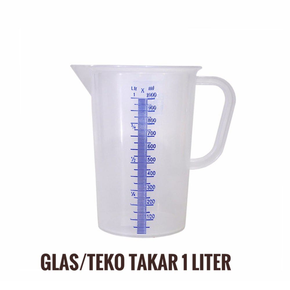 Jual Teko takar ukur parfum 1 liter 1L Gelas Takar -Gelas Ukur Plastik Green Leaf 1000ml WADAH ...