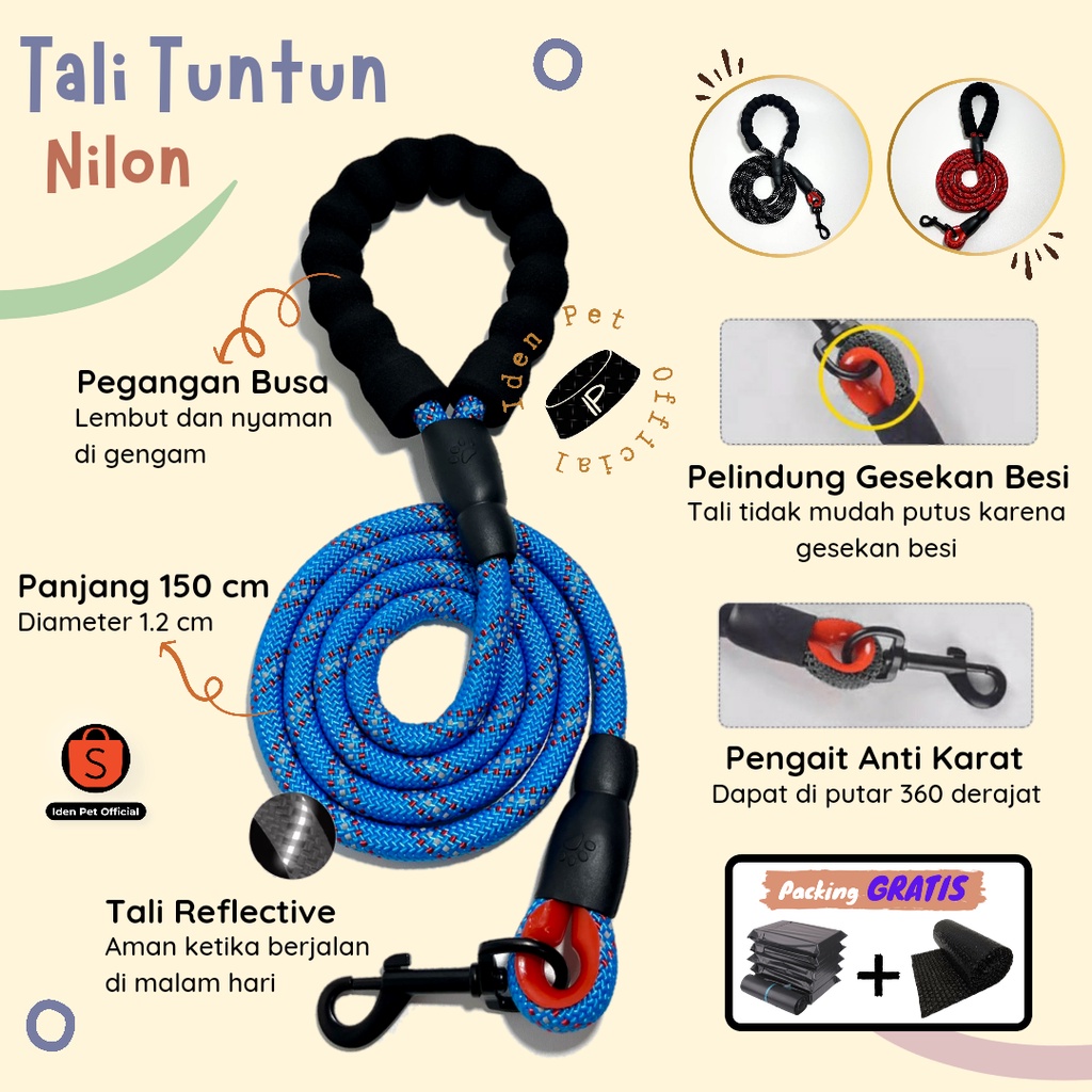 Jual Dog Leash Tali Tuntun Harness Kekang Harnes Anjing Kucing Besar ...