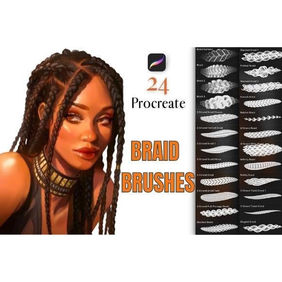 Jual Procreate Brush - 24 Procreate Brushes for Easy Drawing Realistic Braids | Shopee Indonesia