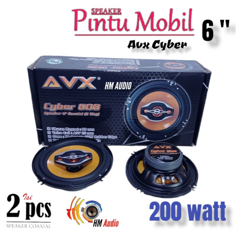 Jual Speaker Pintu Mobil AVX CYBER 608 Speaker 6 inch AVX magnet besar ...