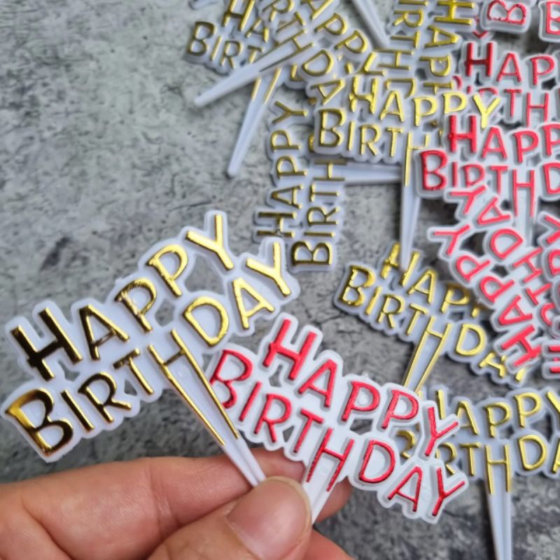 Jual Topper HBD Kecil ( gold/ merah) | Shopee Indonesia
