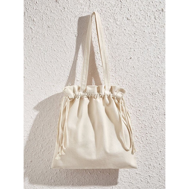 Jual Tote Bag Kanvas Serut Polos Tas Serut Tas Bahu Simple Day Tas Tote Canvas Aesthetic 3 ...