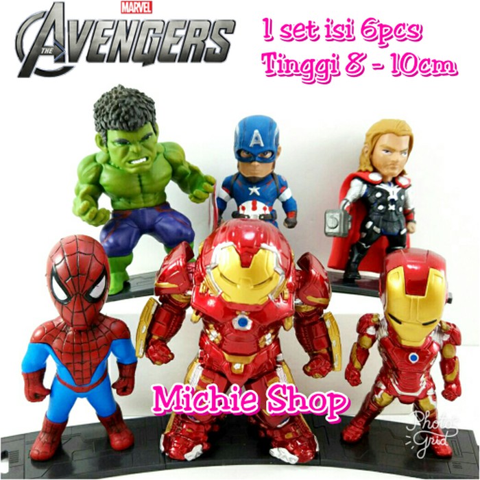 Jual Figure Avengers 6 Chibi /Marvel Age of Ultron Sci-Fi Series ...