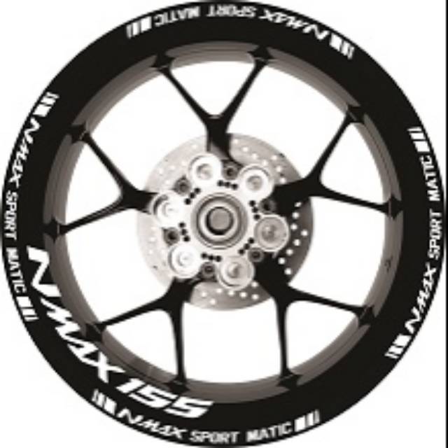 Jual Sticker velg motor Nmax 155 model Nmax Sport Matic utk velg uk 13 ...