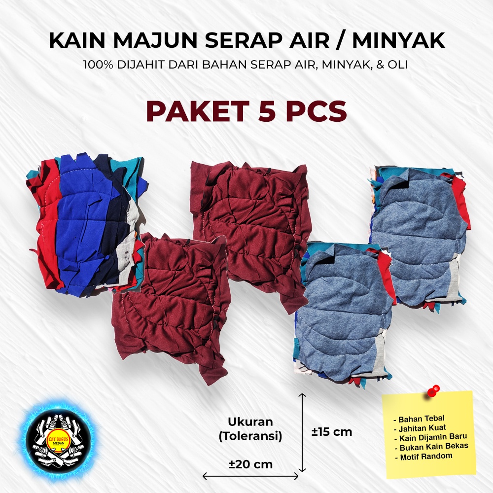 Jual 5 PCS KAIN LAP MAJUN TEBAL JUMBO SERAP AIR OLI MINYAK BAHAN KAIN ...