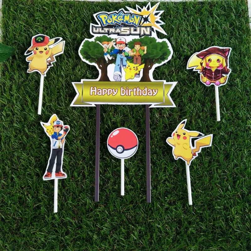 Jual Topper Cake Pokemon Hiasan kue ulang tahun happy birthday | Shopee ...