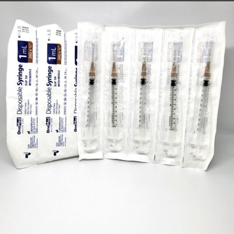 Jual Disposable Syringe Spuit 1 Ml Suntikan 1 Cc Onemed Per Pcs Dispo ...