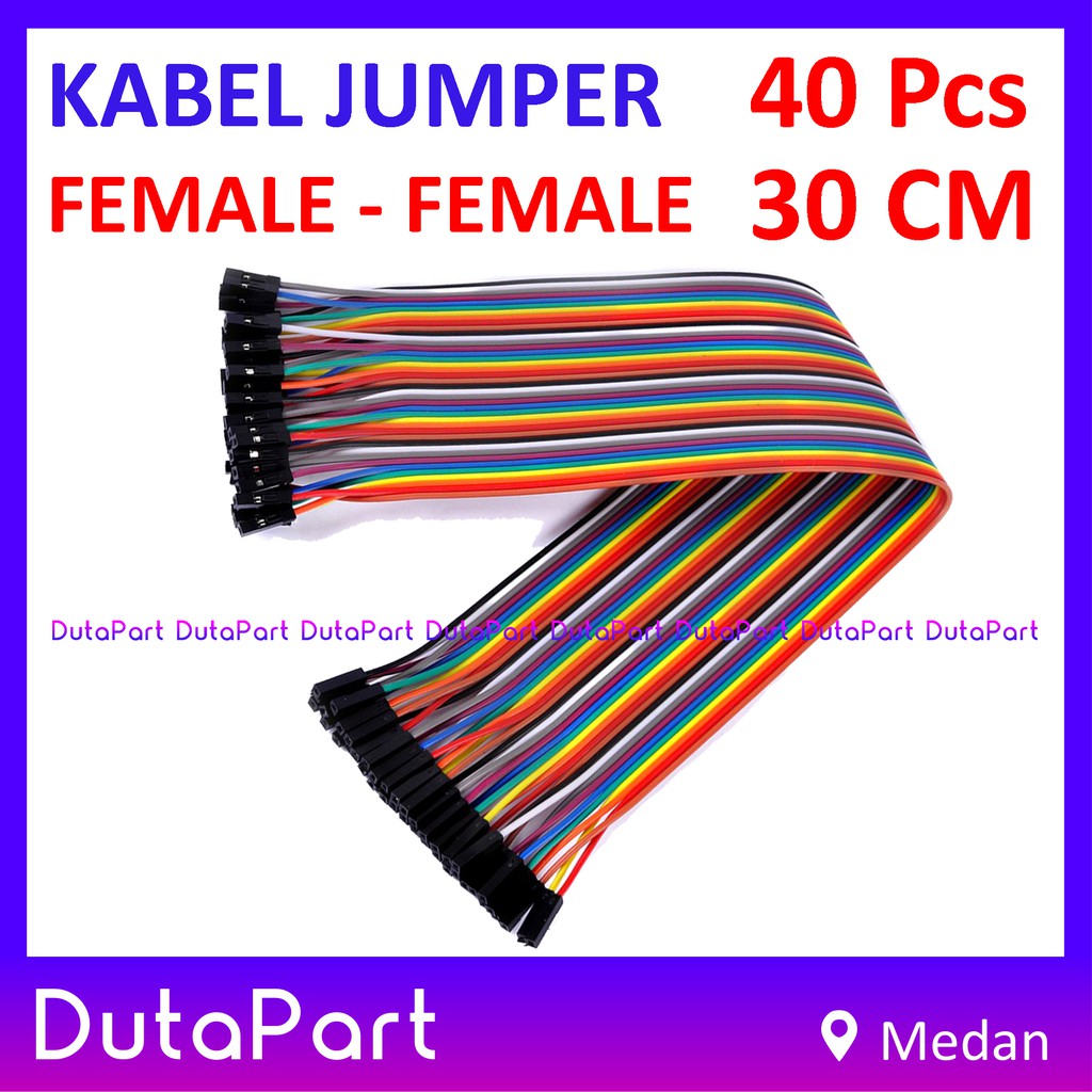 Jual 40Pcs Kabel Jumper 30cm FEMALE to FEMALE Dupont Cable Wire Pelangi ...