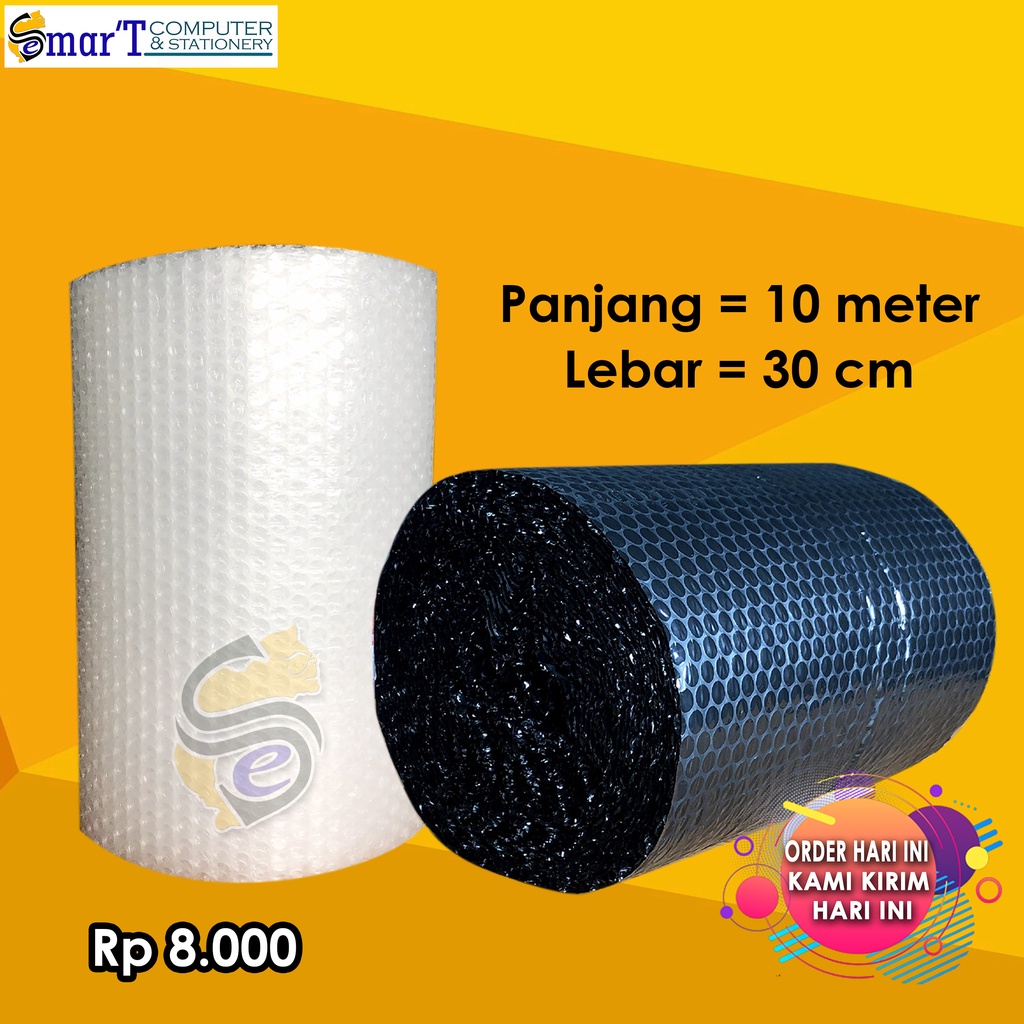 Jual BUBBLE WRAP BUBLE WRAP ROLL 10M X 30CM , READY WARNA HITAM / PUTIH ...
